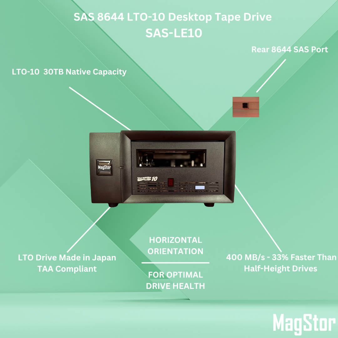 MagStor LTO-10 30TB Full-Height SAS Desktop Tape Drive TAA